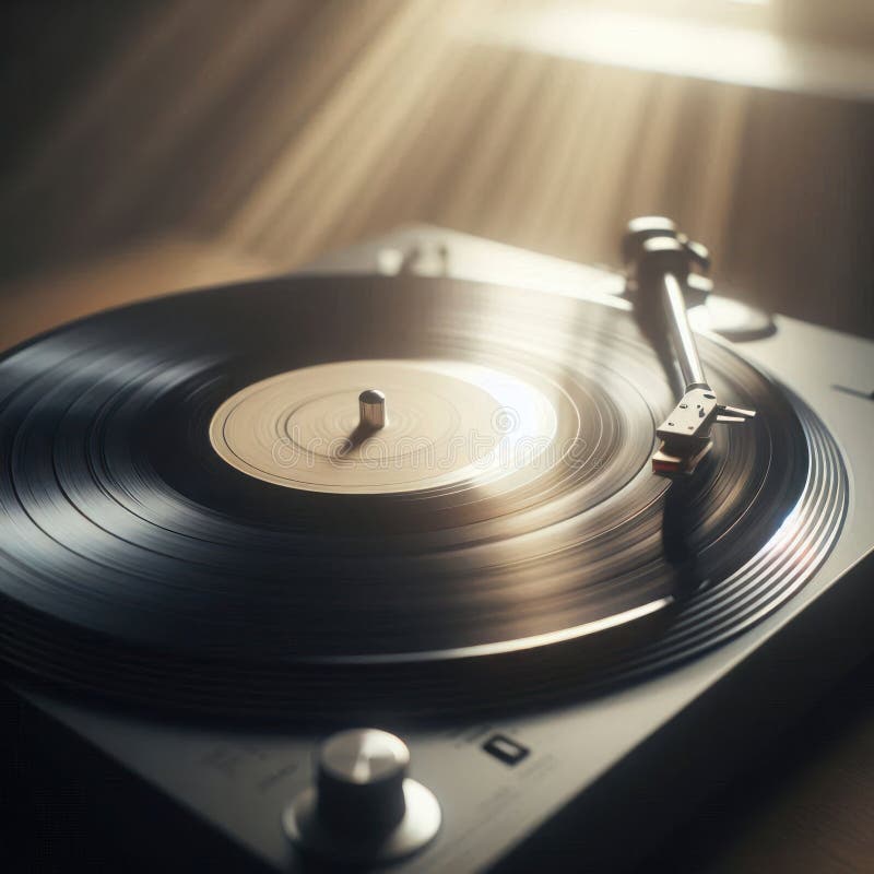 Vinyl Record on a Turntable with Atmospheric Lighting. Stock Image ...