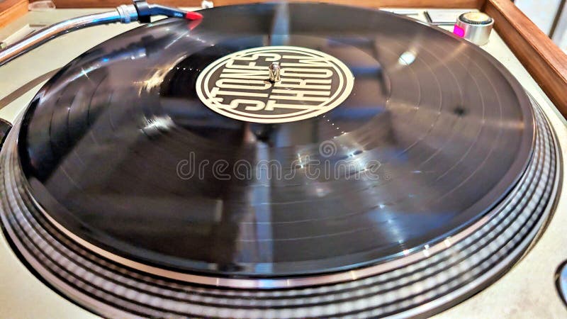 A Vinyl Record on Turntable Detail. Stock Photo - Image of record ...