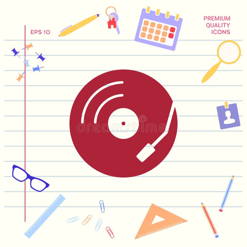 Vinyl Record Turntable Icon . Graphic Elements for Your Design Stock ...
