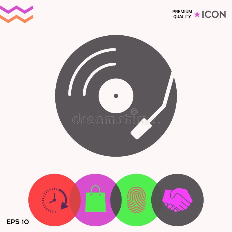 Vinyl Record Turntable Icon Stock Vector - Illustration of music ...