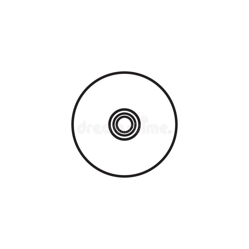 Vinyl Record Vector Icon, Compact CD Disk, DVD Disc Gramophone Record ...