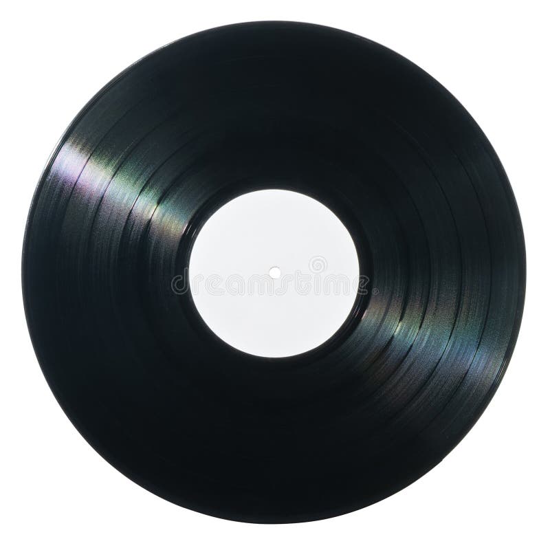 Vinyl Record on White Background with Clipping Path Stock Photo - Image ...