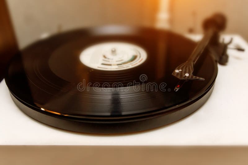 Vinyl Record on a White Turntable Editorial Photography - Image of ...