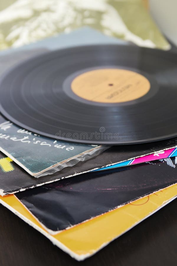 Vinyl Recording Disk and Albums Stock Image - Image of album, player ...