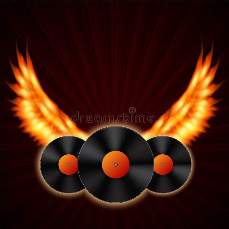 Vinyl records stock vector. Illustration of audio, fire - 44972636