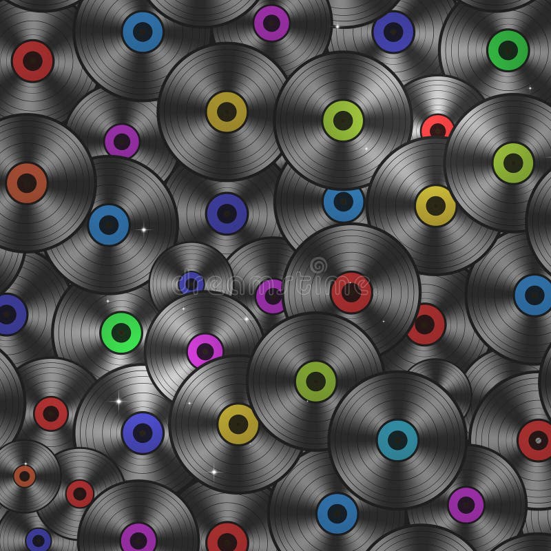 Vinyl Records Music Background Stock Illustration - Illustration of ...