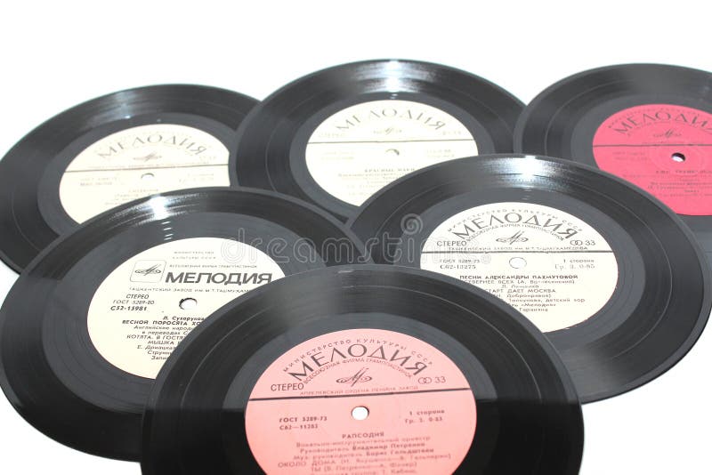 Vinyl Records on White Background Editorial Photo - Image of supraphone ...