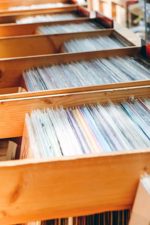 Vinyl Records at Record Store Stock Image - Image of vintage, sound ...