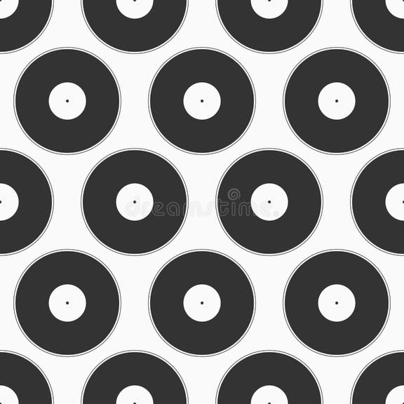 Vinyl Records Seamless Pattern. Vector Vinyl Record Discs Simple Flat ...
