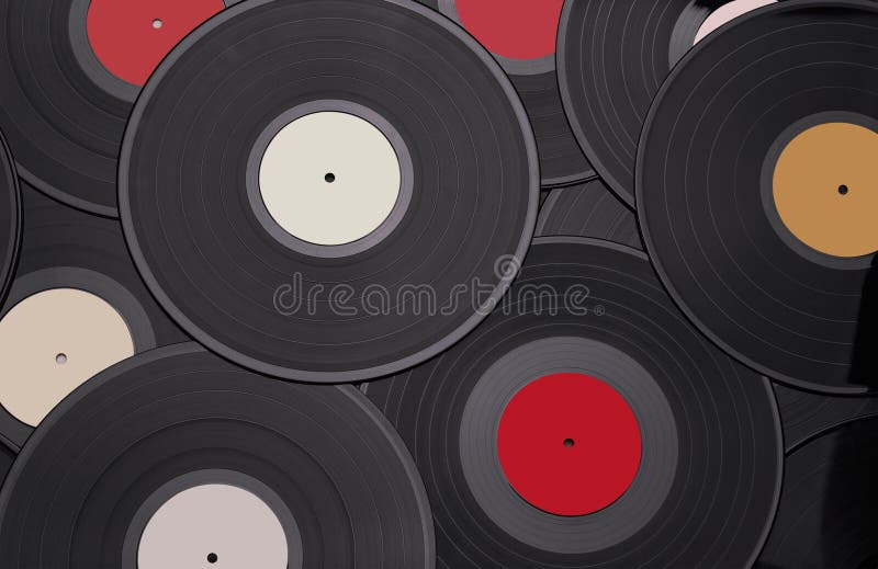 Vinyl Records on a Stack. Analog Sound. Vinyl Records Background Stock ...