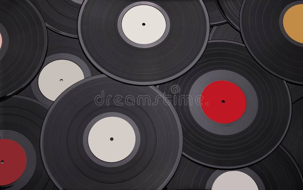 Vinyl Records on a Stack. Analog Sound. Vinyl Records Background Stock ...