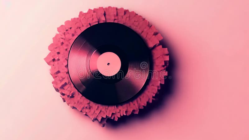 Vinyl Record Transforming on Pink Background Stock Footage - Video of ...