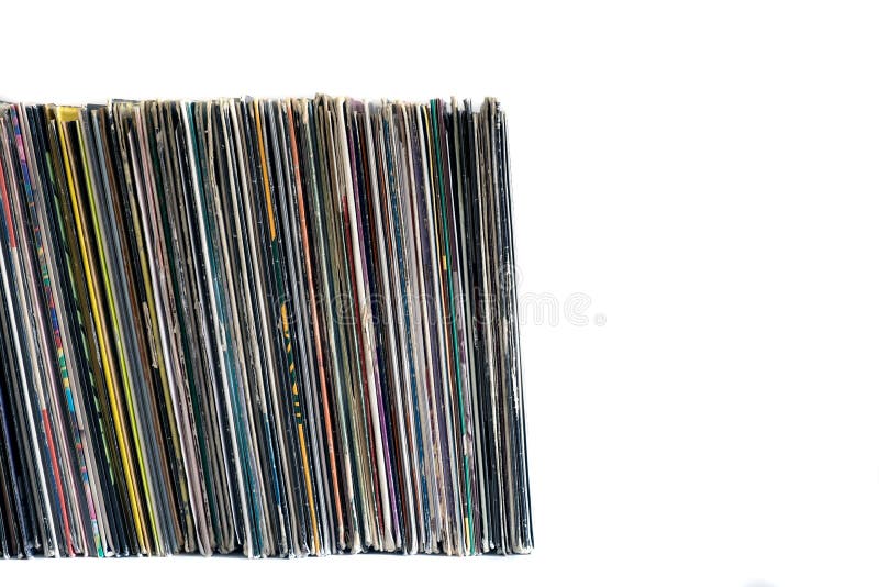 Vinyl Records on a White Background Stock Photo - Image of disc, dance ...