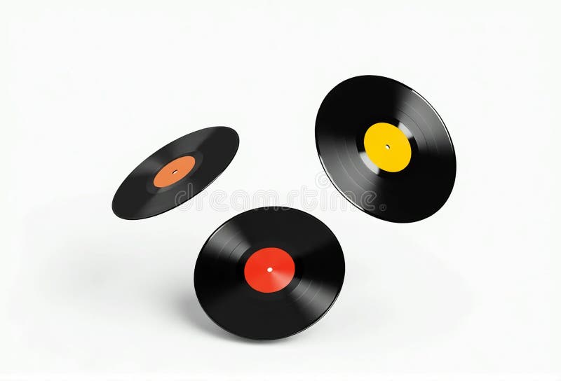 Vinyl Records on a White Background. Vinyl Revival Stock Photo - Image ...
