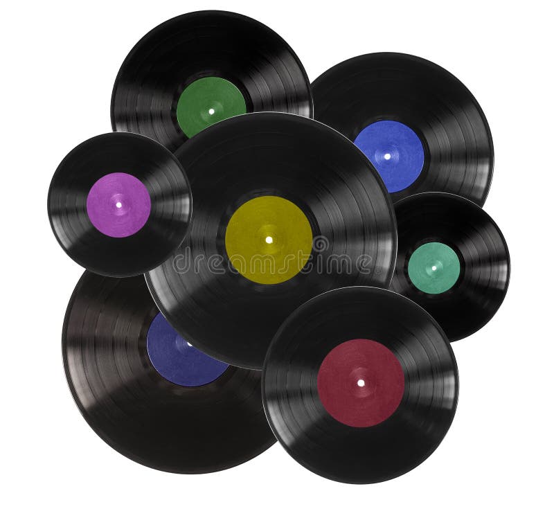 Vinyl records on white stock image. Image of stereo, electronic - 68280217