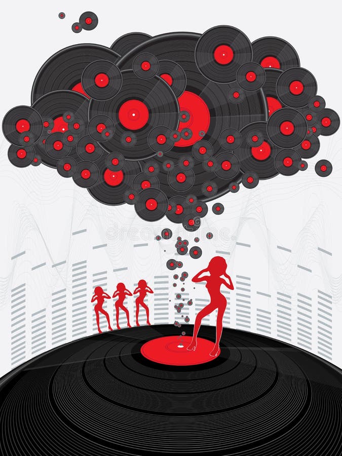 Vinyl Retro Party stock vector. Illustration of 1940 - 14529028