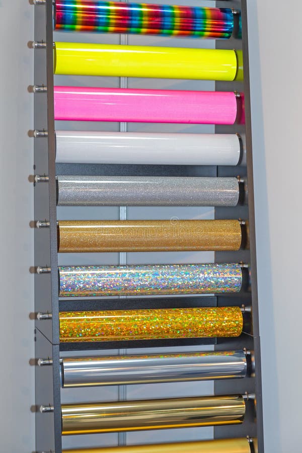 Vinyl Rolls Shelf stock photo. Image of vivid, colour - 202810038