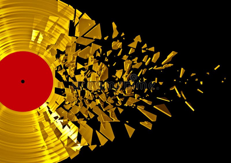 Vinyl shatter gold stock illustration. Illustration of black - 26175793