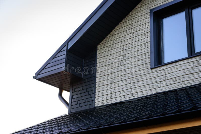 Vinyl Siding and Windows on New House Construction Stock Image - Image ...