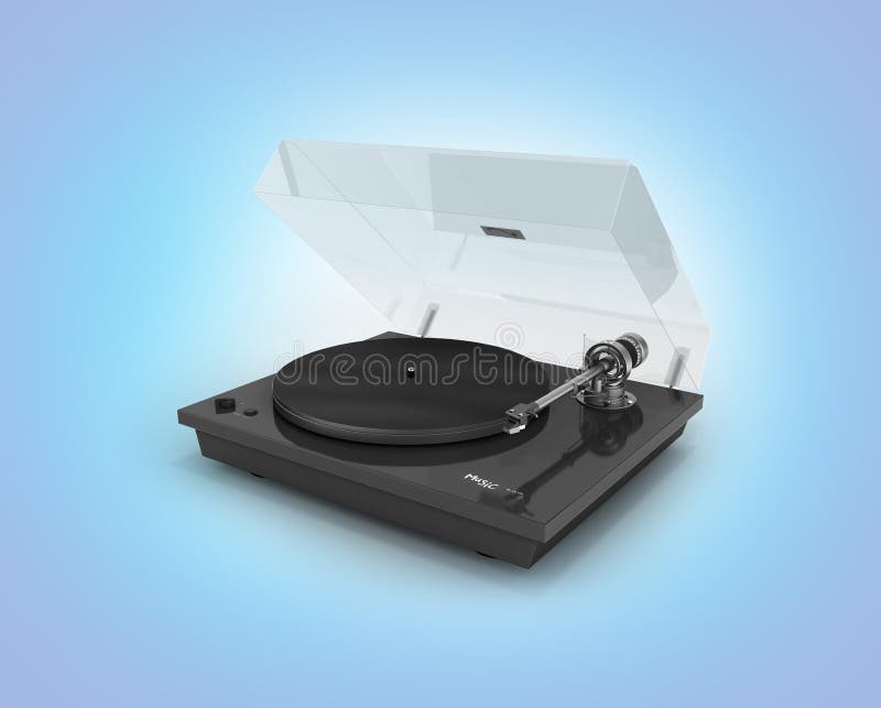 Vinyl Turntable Player Isolated On Blue Gradient Background 3d Stock ...