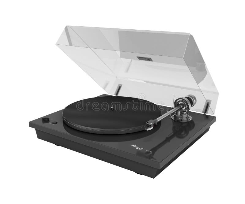 Vinyl Turntable Player Isolated on Blue Gradient Background 3d Stock ...