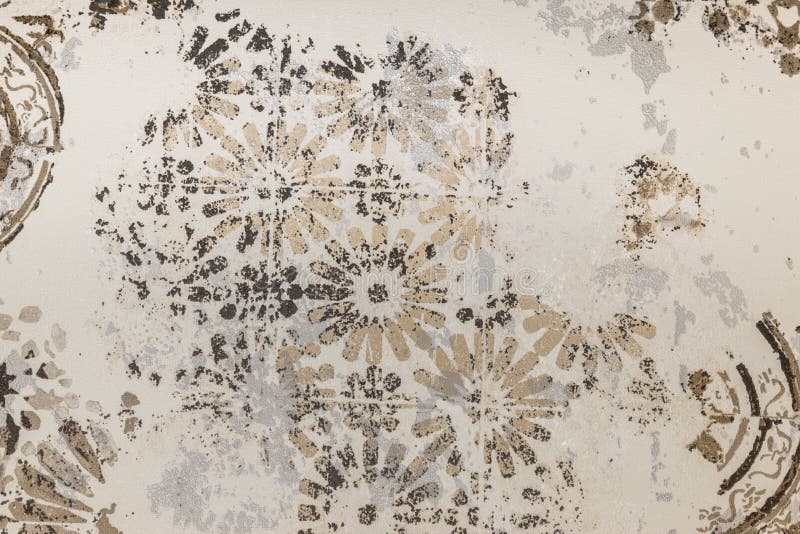 Vinyl Wallcovering Texture with Abstract Damask Seamless Pattern Stock ...