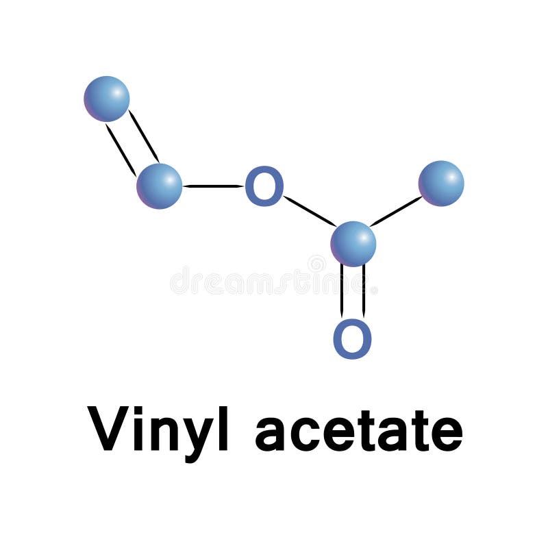 Polyvinylacetat Pva Polymerens Kemiska Struktur. Huvudbeståndsdelen Av ...