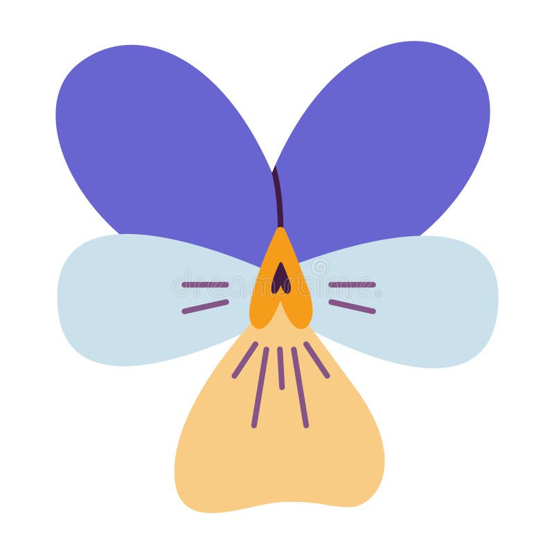 Viola Flower, Cartoon Style. Trendy Modern Vector Illustration Isolated ...