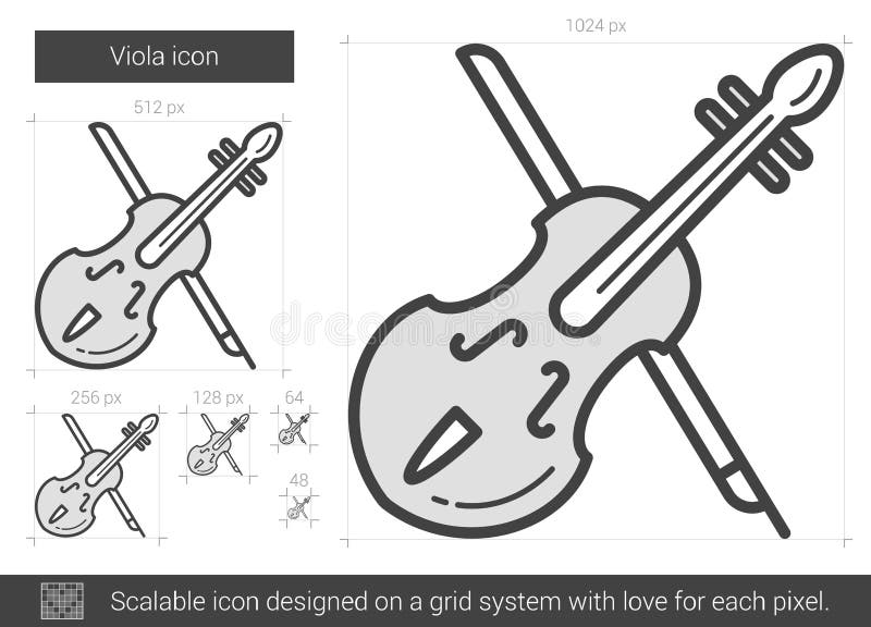 Viola line icon. stock vector. Illustration of design - 83305702