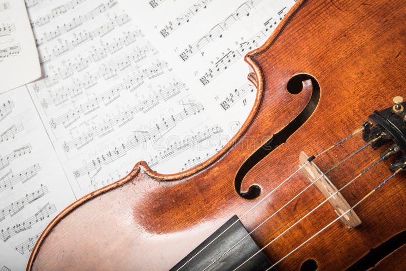 Viola on the notes stock image. Image of retro, concept - 98085299