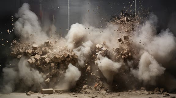 Violence exploding wall stock illustration. Illustration of impact ...