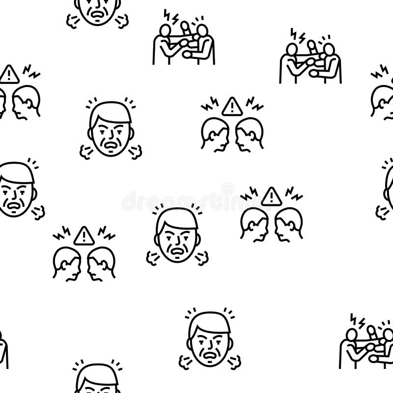 Violence First Aggressive Hand Vector Seamless Pattern Stock Vector ...