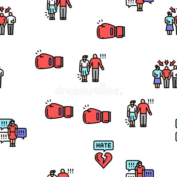 Violence First Aggressive Hand Vector Seamless Pattern Stock Vector ...