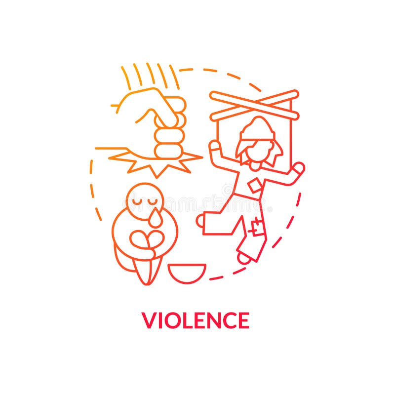Violence Red Gradient Concept Icon Stock Vector - Illustration of ...