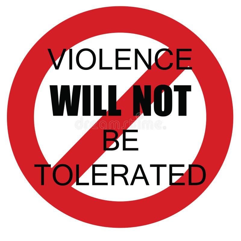 Violence zero tolerance stock illustration. Illustration of black ...
