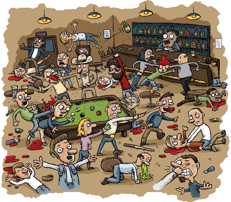 Violent Bar Brawl stock illustration. Illustration of brawl - 41195045