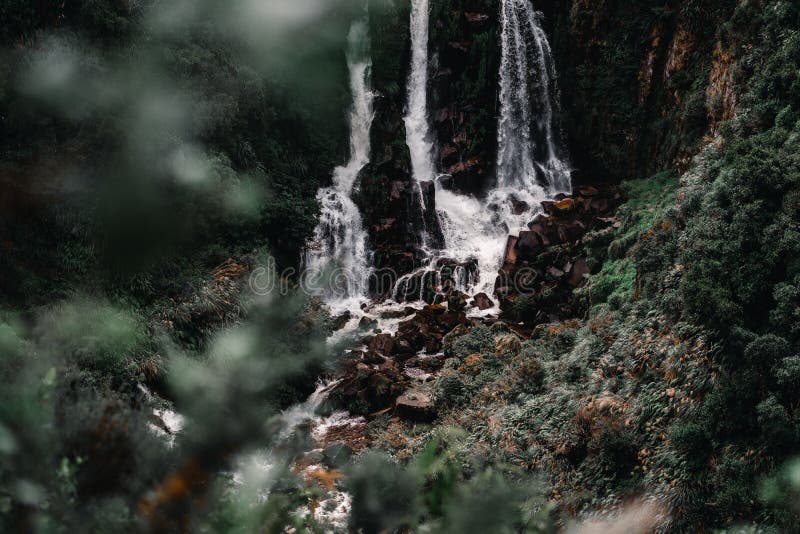 Violent Fall of Water at the End of the Waterfall Returning To the ...