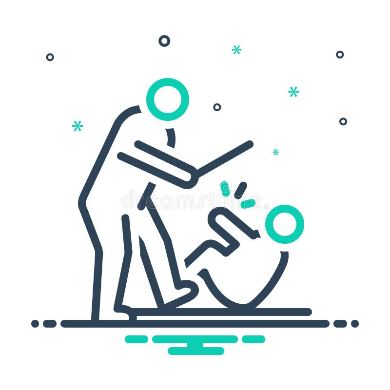 Mix Icon for Violent, Brutal and Beating Stock Vector - Illustration of ...