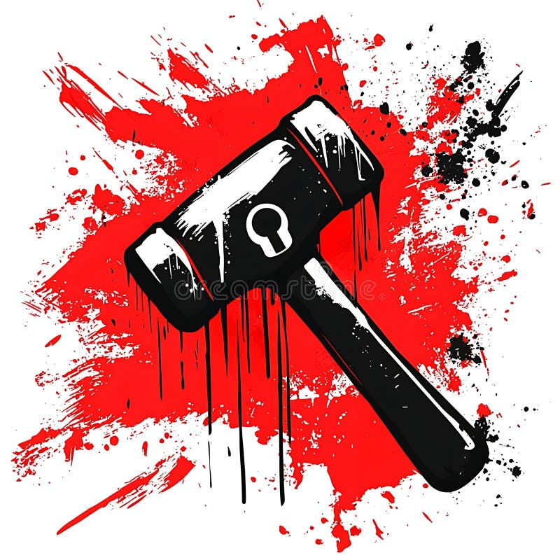 Violent Impact Abstract with Black and Red Paint Splatter Stock ...