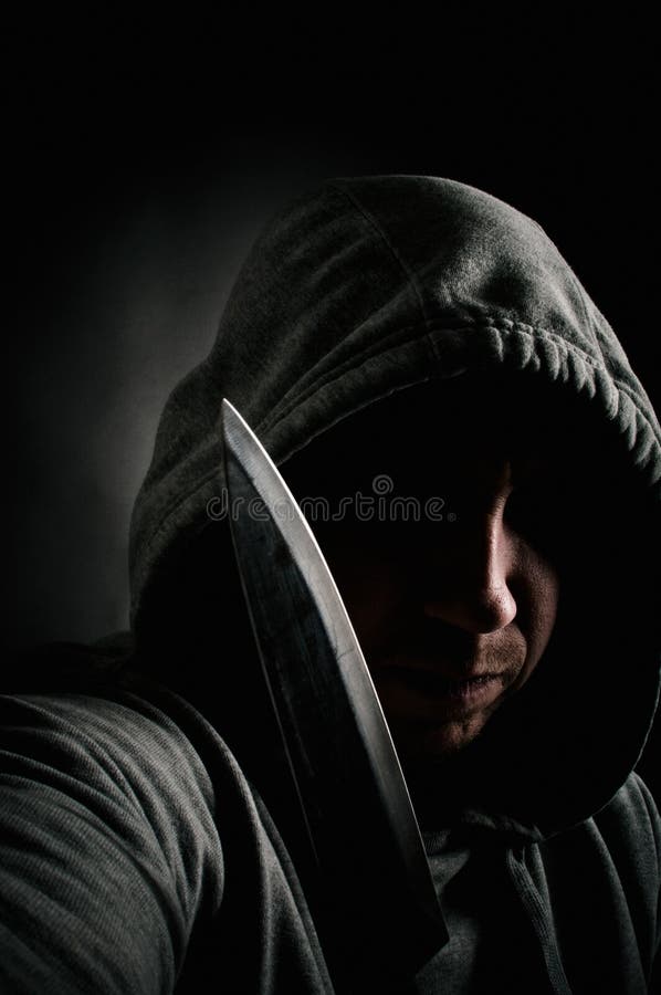 Violent hooded thug stock image. Image of gangster, armed - 35389557