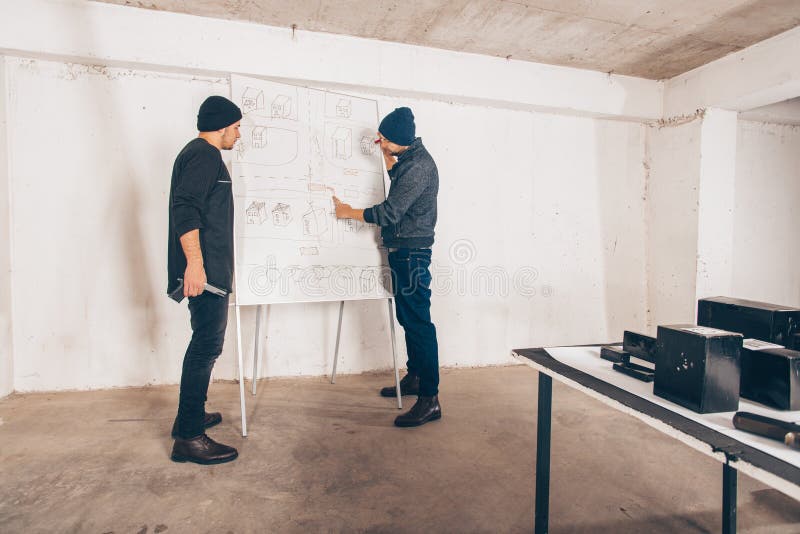 Violent Men Making Plan for Robbery Stock Image - Image of people ...