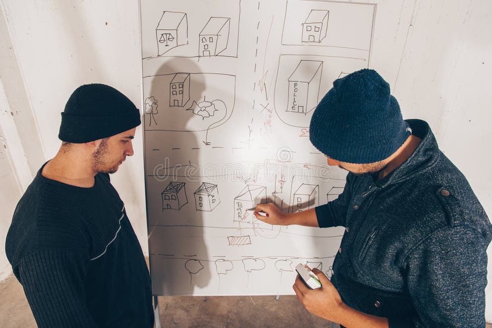 Violent Men Making Plan for Robbery Stock Photo - Image of gangster ...