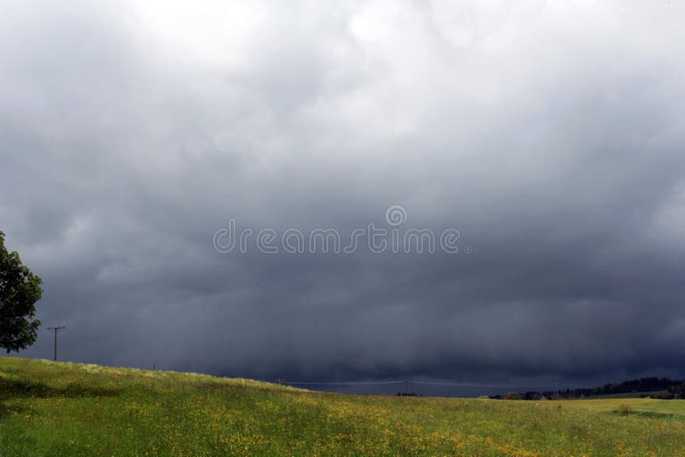 A Violent Storm is Over a Field Stock Image - Image of gusts, meadow ...