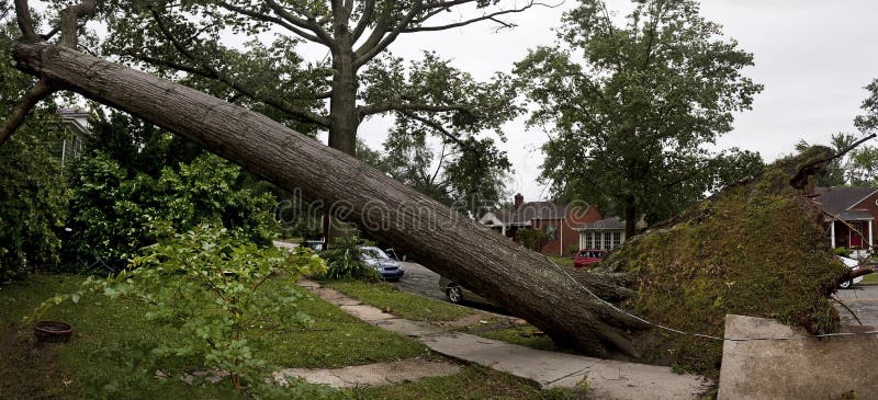 Violent Urban Storm Aftermath Stock Photo - Image of destroyed ...