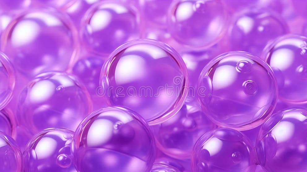 Violet Abstract Background with Spheres or Balls Composition Plastic ...