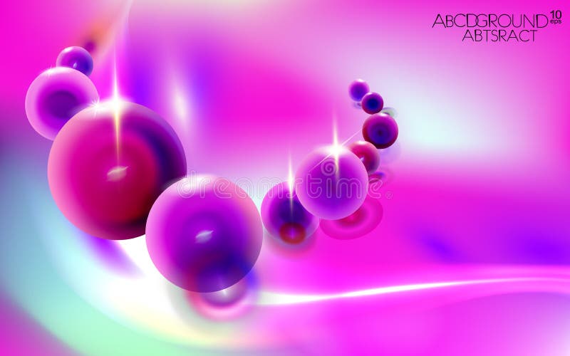 Violet Abstract Background with Spheres. Balls Composition Plastic ...