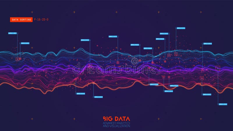 Binary wave stock illustration. Illustration of wave, bits - 103648