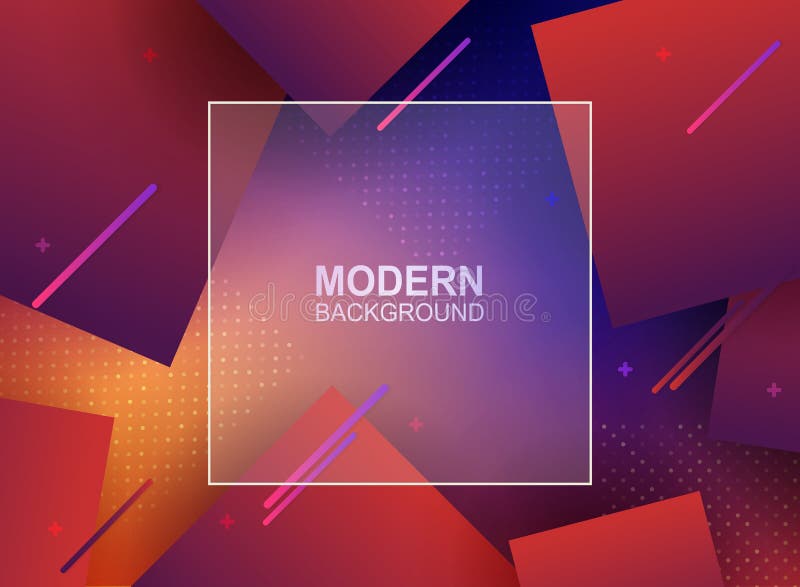 Violet Abstract Dark Background with a Set of Square Shapes Stock ...