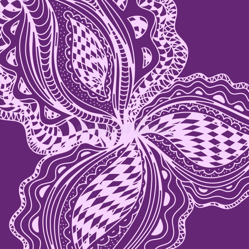 Violet Abstract Floral Element for Decorative Design. Stock Vector ...