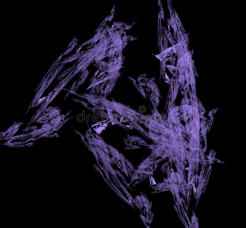 Violet Abstract Fractal Pattern On Black Background Fantasy Fractal